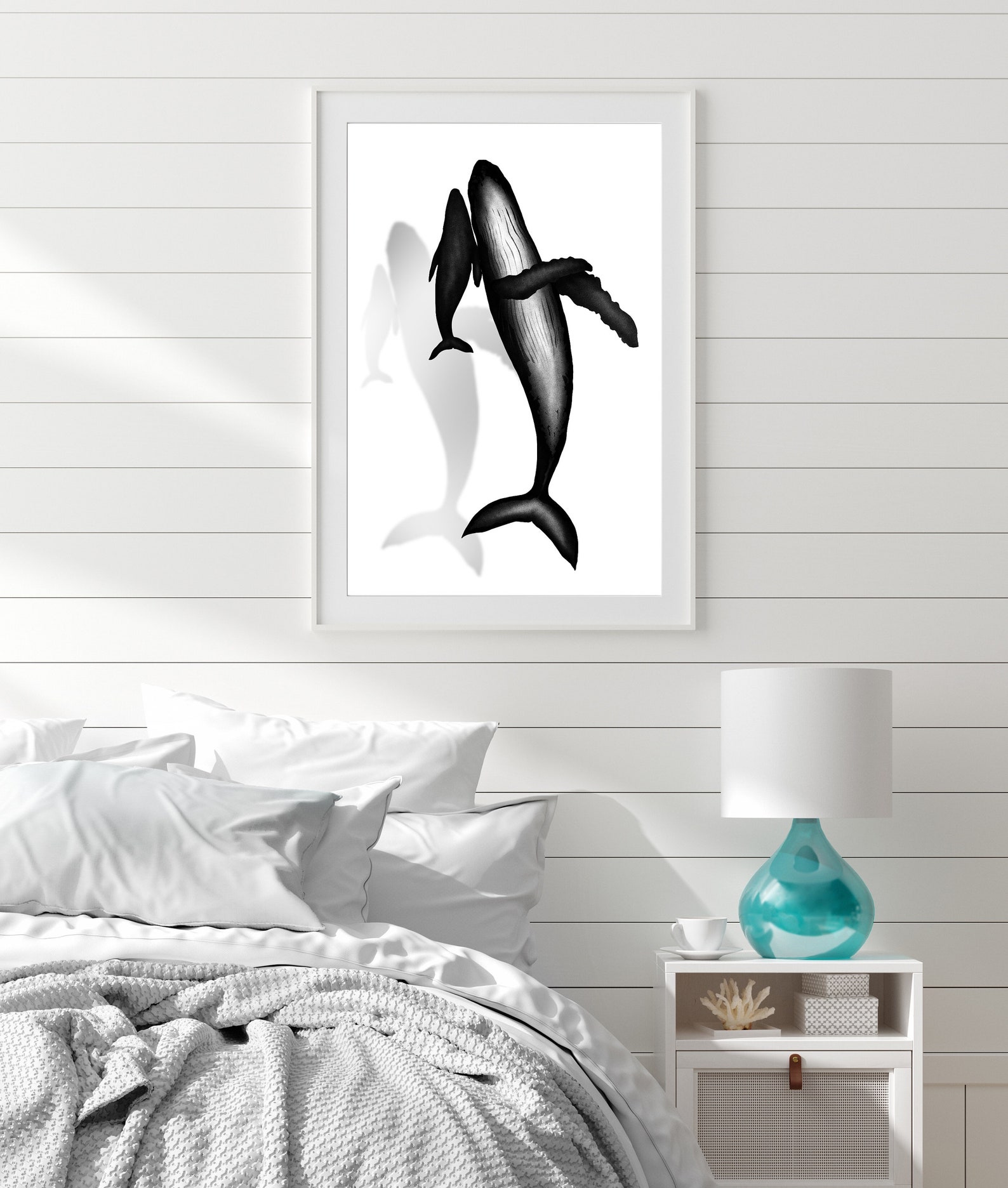 Whale Art Print Whale Wall Decor Humpback Whale Ocean - Etsy
