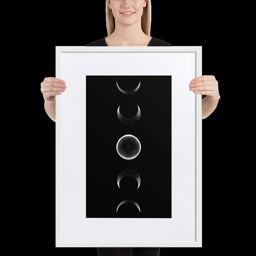 Moon Phases Art Print Printable Wall Art Instant Download | Etsy Australia