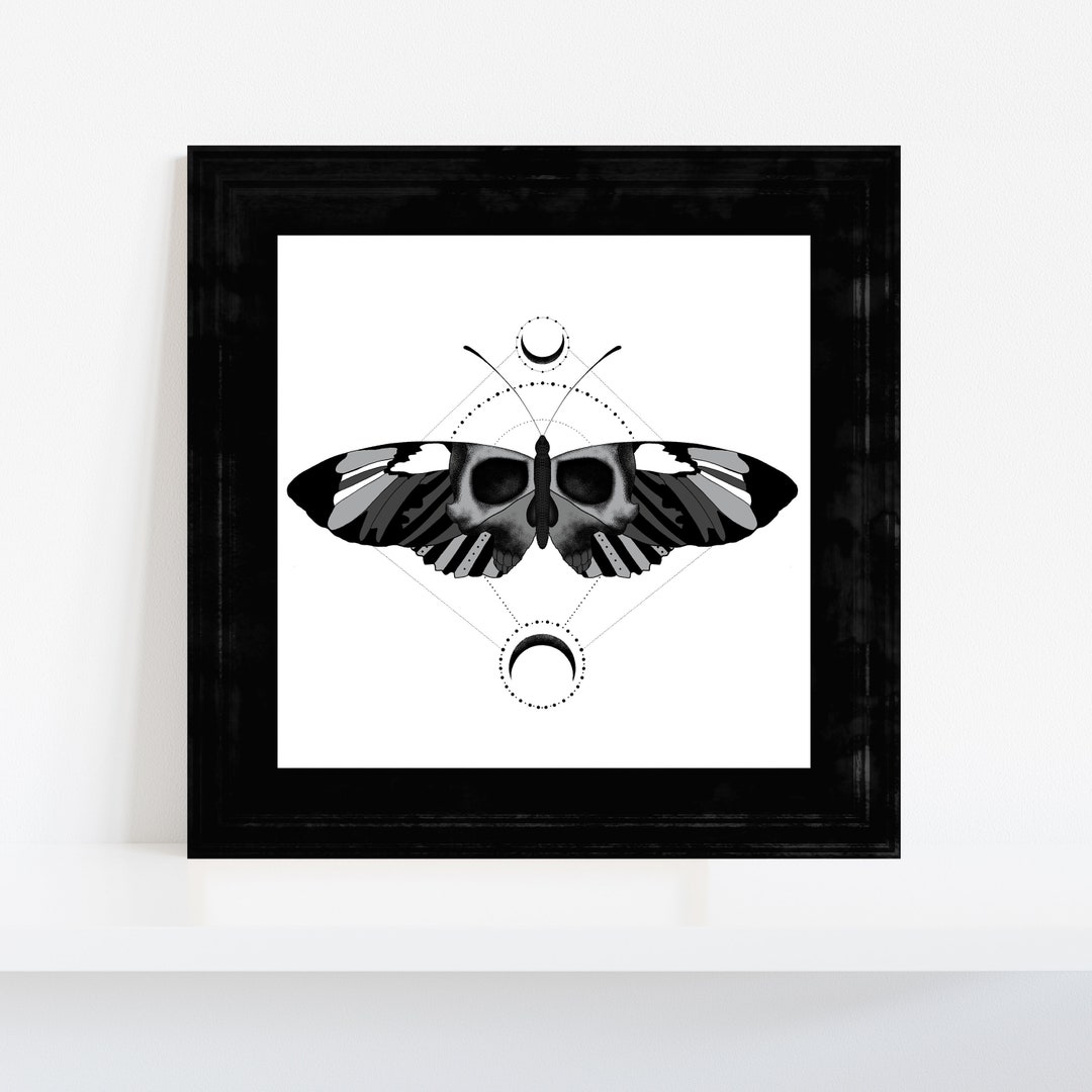 Death Moth Art Print - Moth Decor - Printable Wall Art - Instant ...