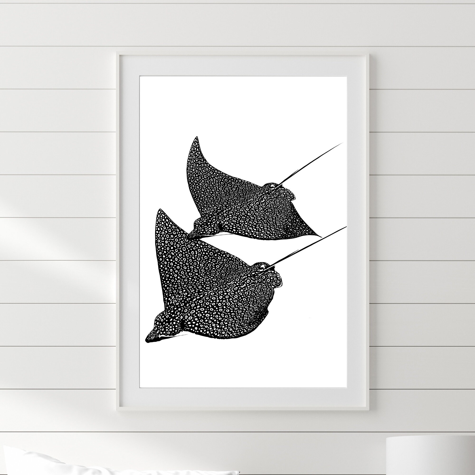 Sting Ray Art Print - Ocean Decor - Eagle Ray - Printable Wall Art ...