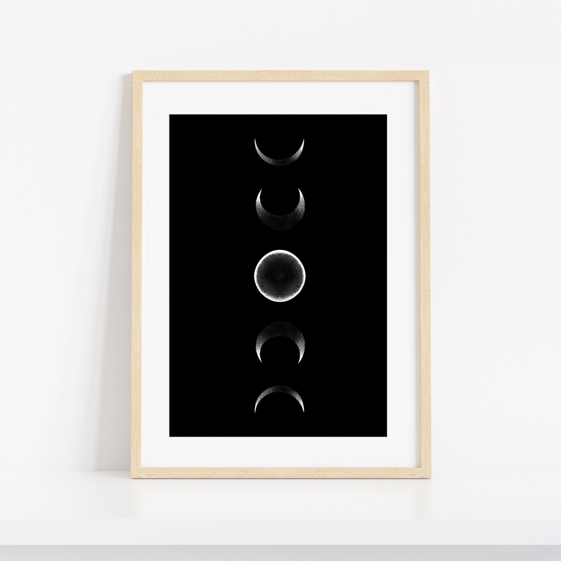 Moon Phases Art Print Printable Wall Art Instant Download | Etsy Australia