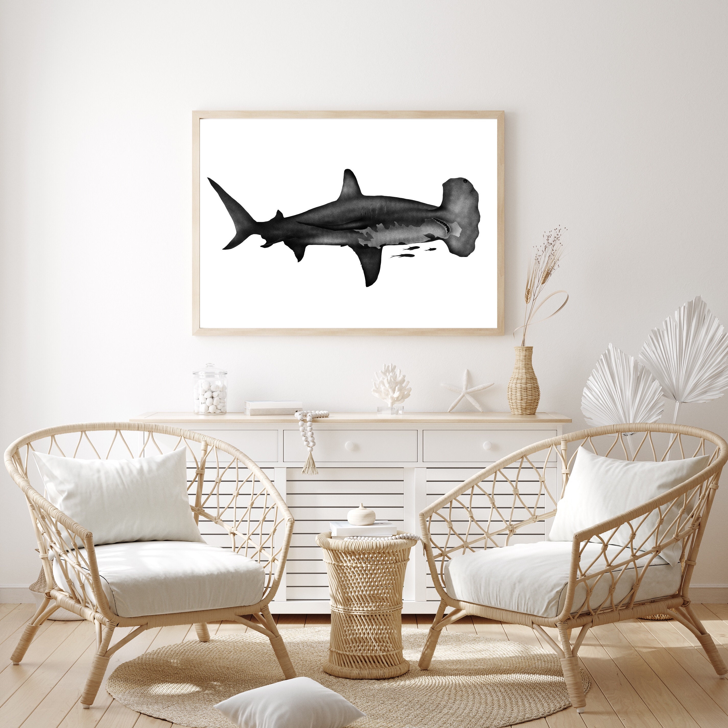 Hammerhead Shark Art Print Shark Print Printable Wall Art - Etsy 日本