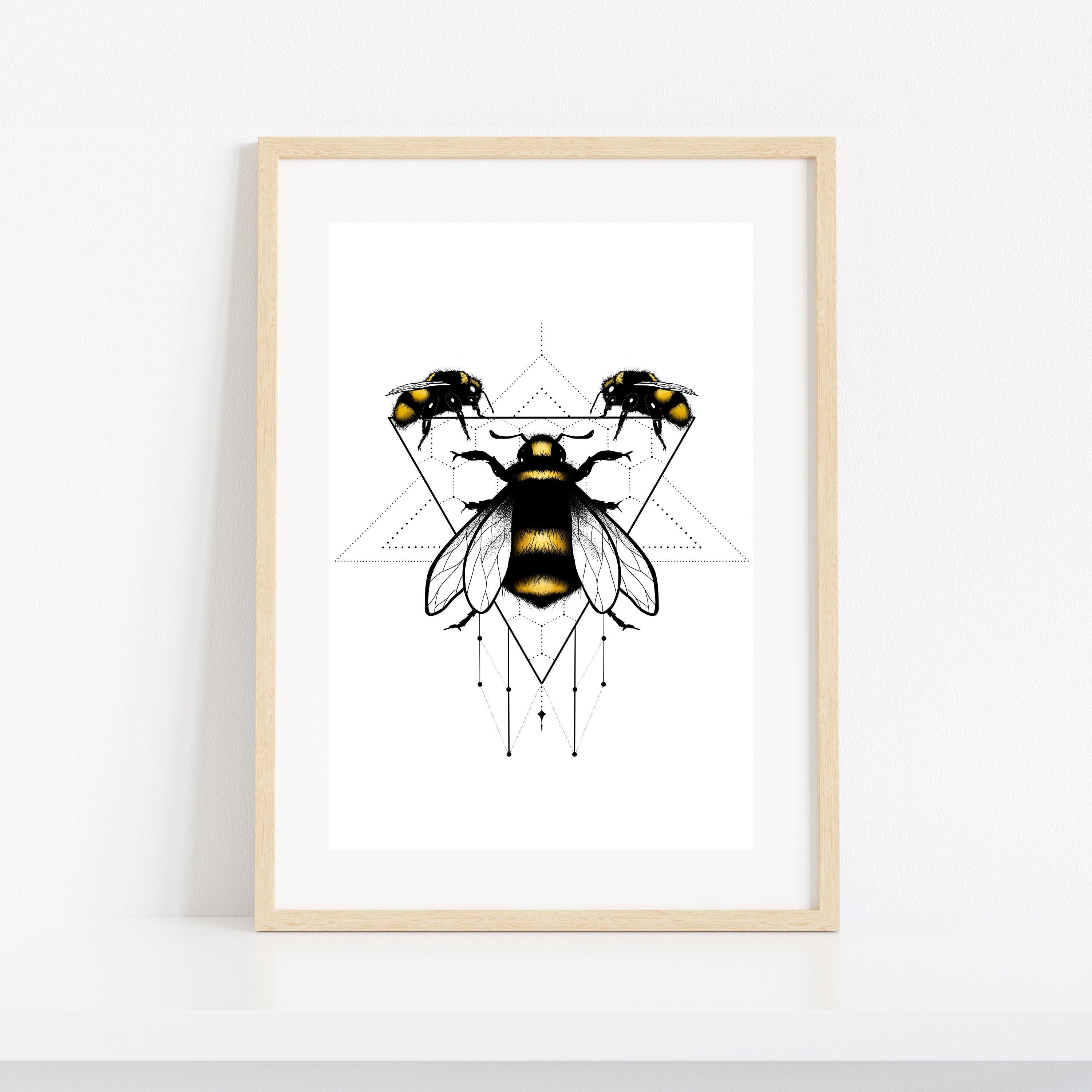 Bee Art Print Bee Decor Printable Wall Art Instant Download Bee Artwork ...