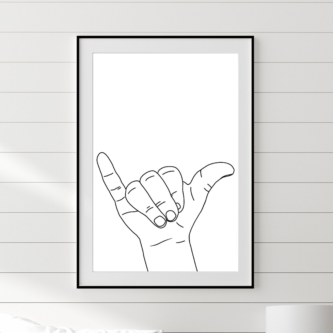 Shaka Hand - Hang Loose - Surfer Dude - Hand Gesture - Line Art Print ...