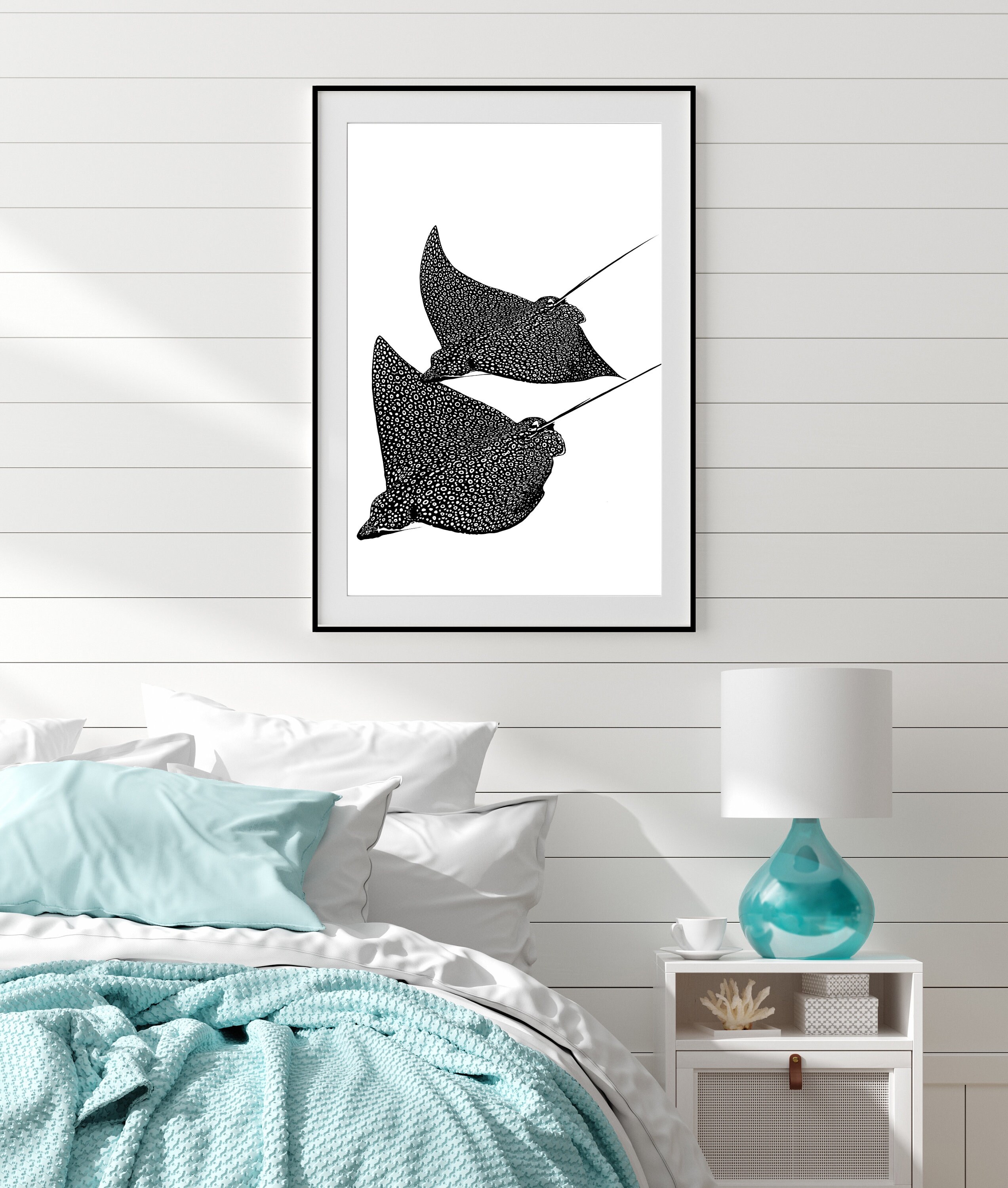 Sting Ray Art Print - Ocean Decor - Eagle Ray - Printable Wall Art ...