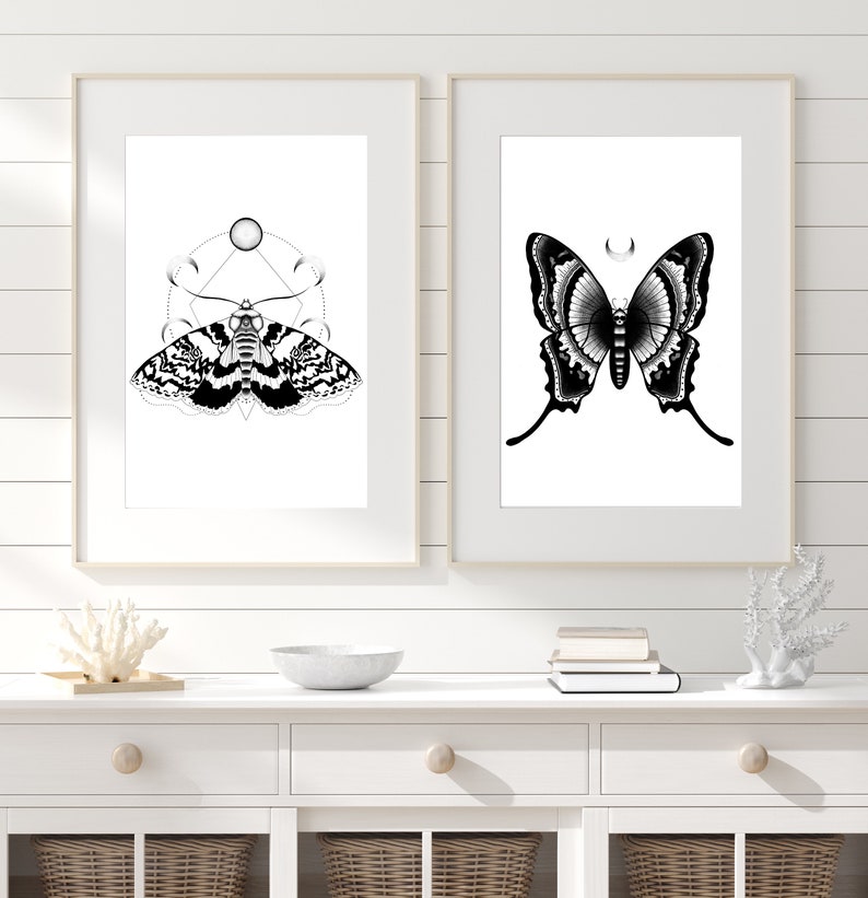 Moth Art Print Death Moth Moth Drawing Skull Moth - Etsy