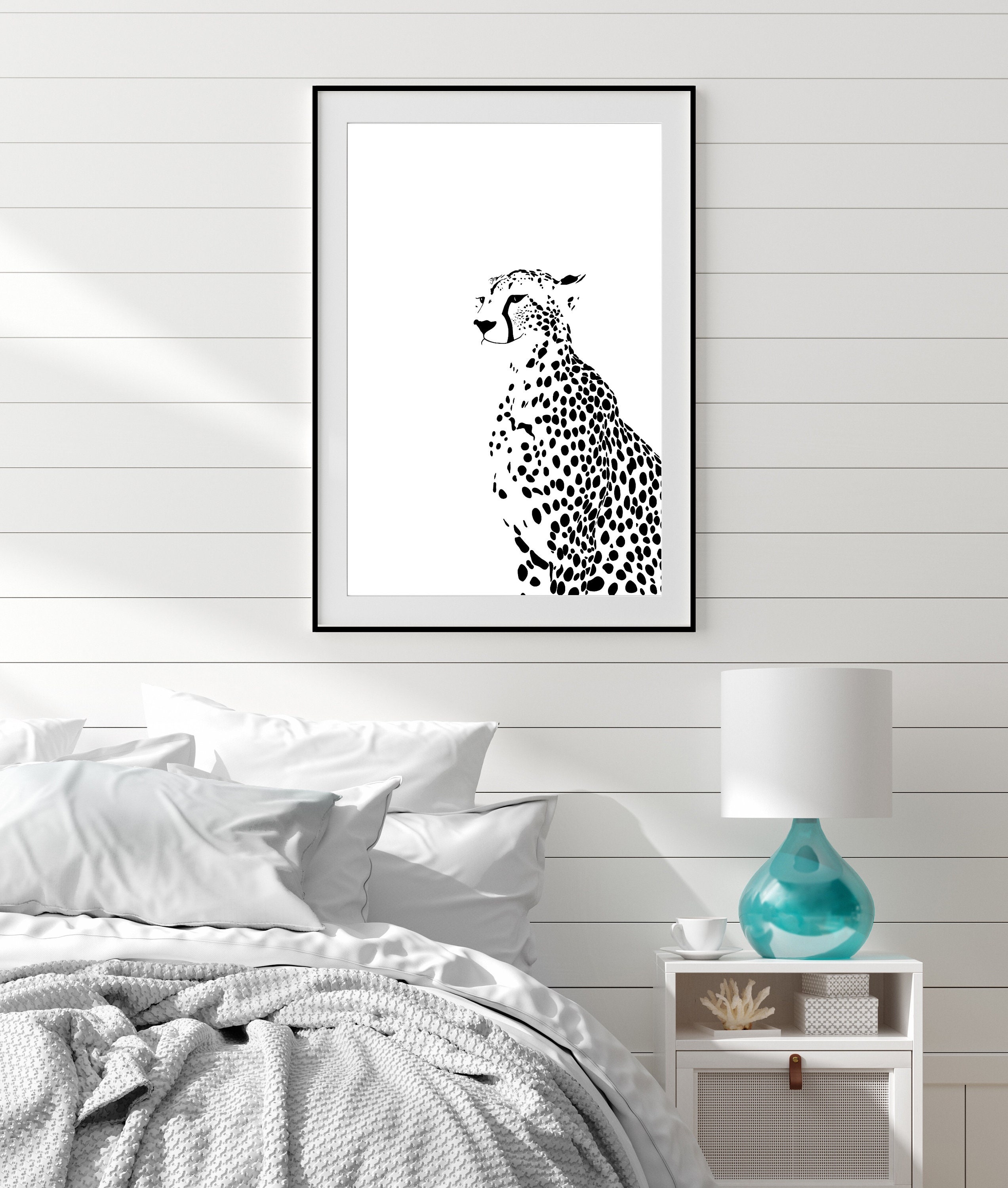Cheetah Art Print - Cheetah Wall Art - Set of 2 Prints - Cat Art Print ...