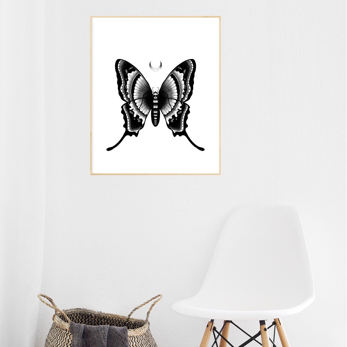 Moth Art Print Death Moth Moth Drawing Skull Moth - Etsy