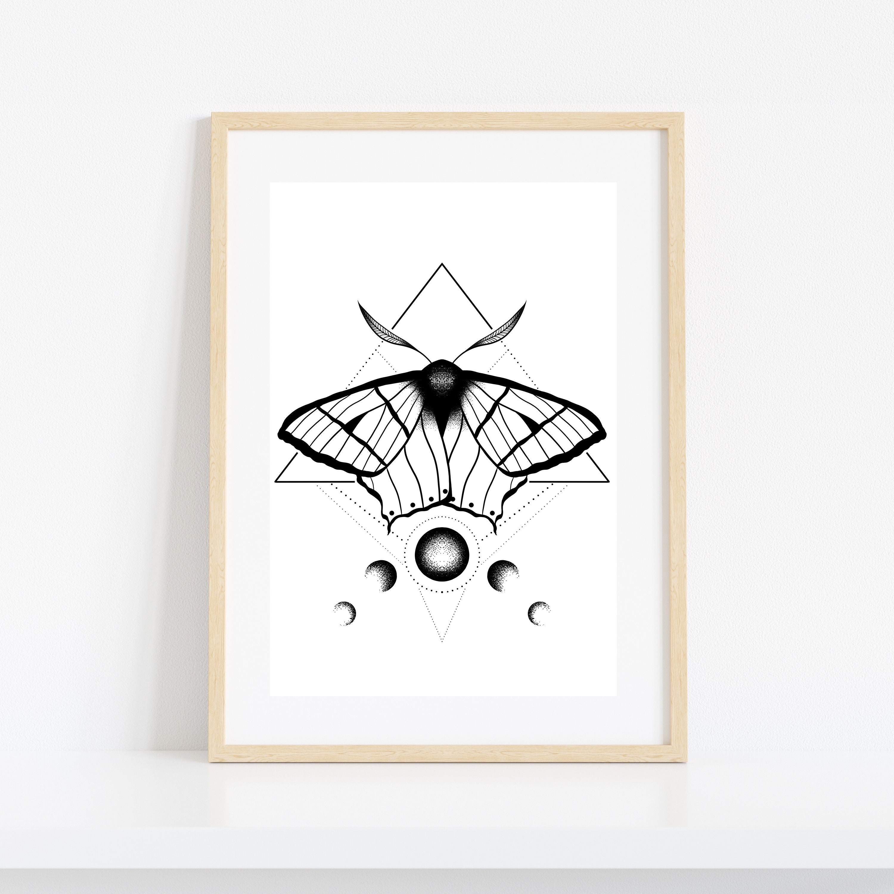 Set of 6 - Moth Art Print - Death Moth - Minimal Prints - Set of 6 ...
