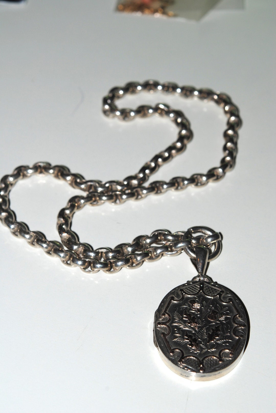 Antique English Sterling Rose Gold Painted Detail, With 18 Inch Curb ...