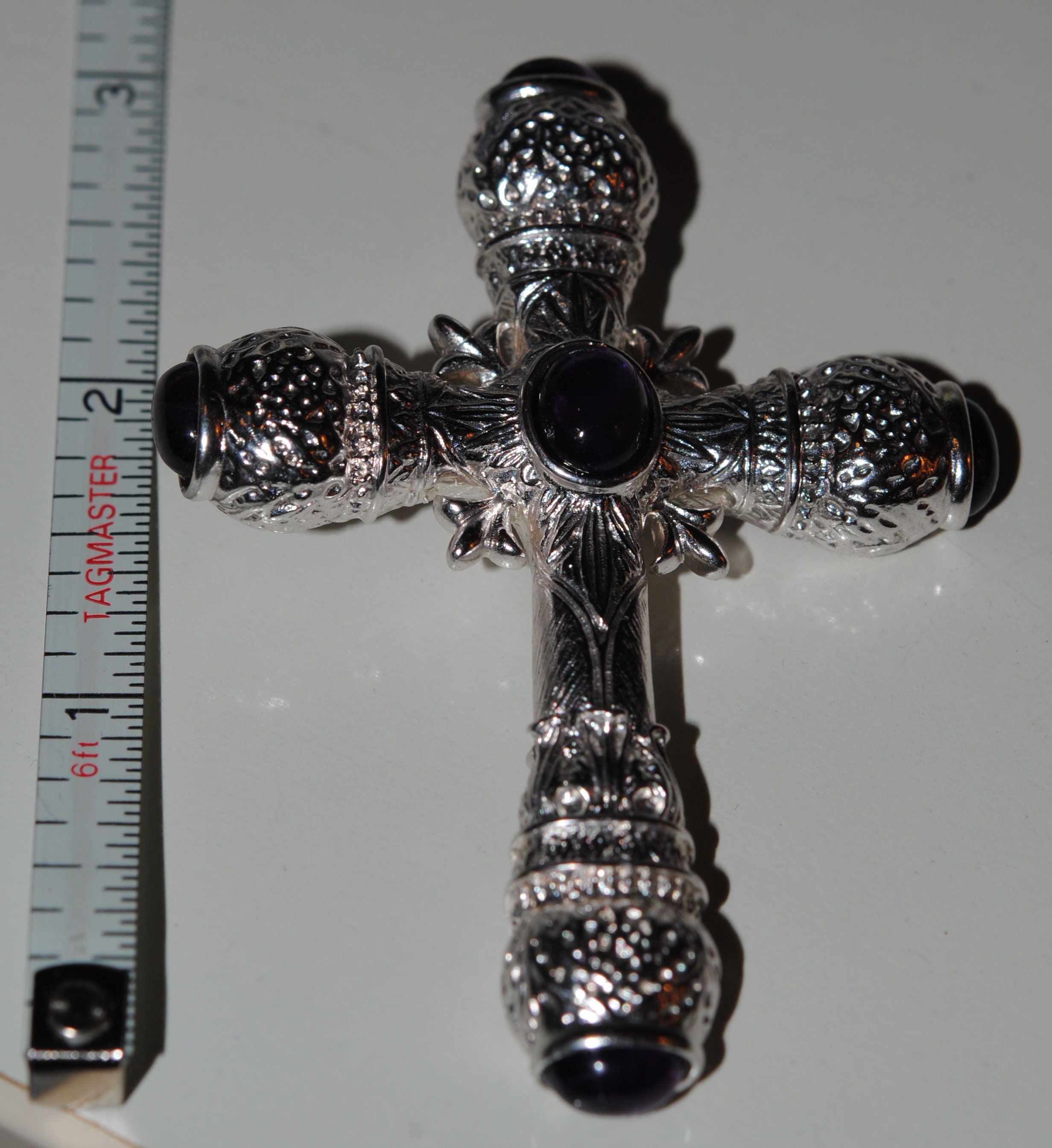 Vatican Library Jewels Amethyst Sterling Large Cross Pendant Holiday ...