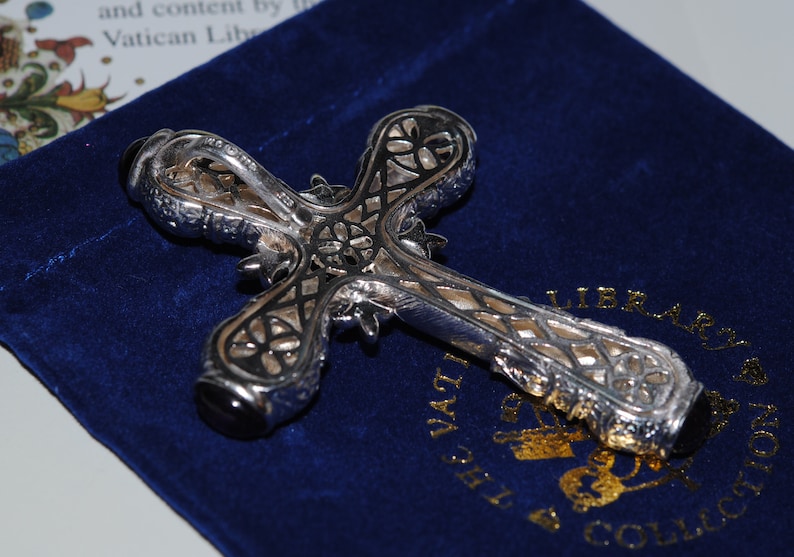 Vatican Library Jewels Amethyst Sterling Large Cross Pendant Holiday ...