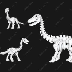 3D Model of APATOSAURUS Skeleton STL for 3D Print - Etsy