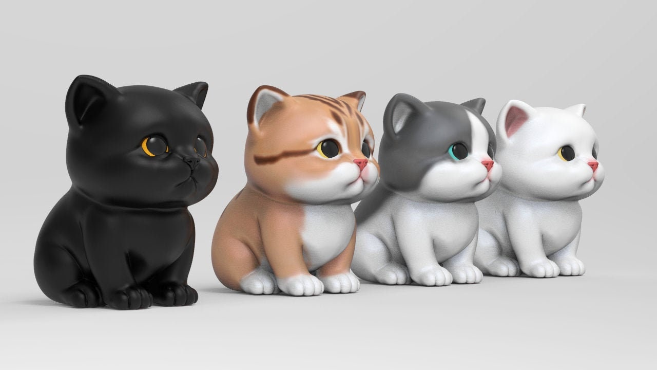 Cute Kitten 3D Model, STL File (digital Download) - Etsy