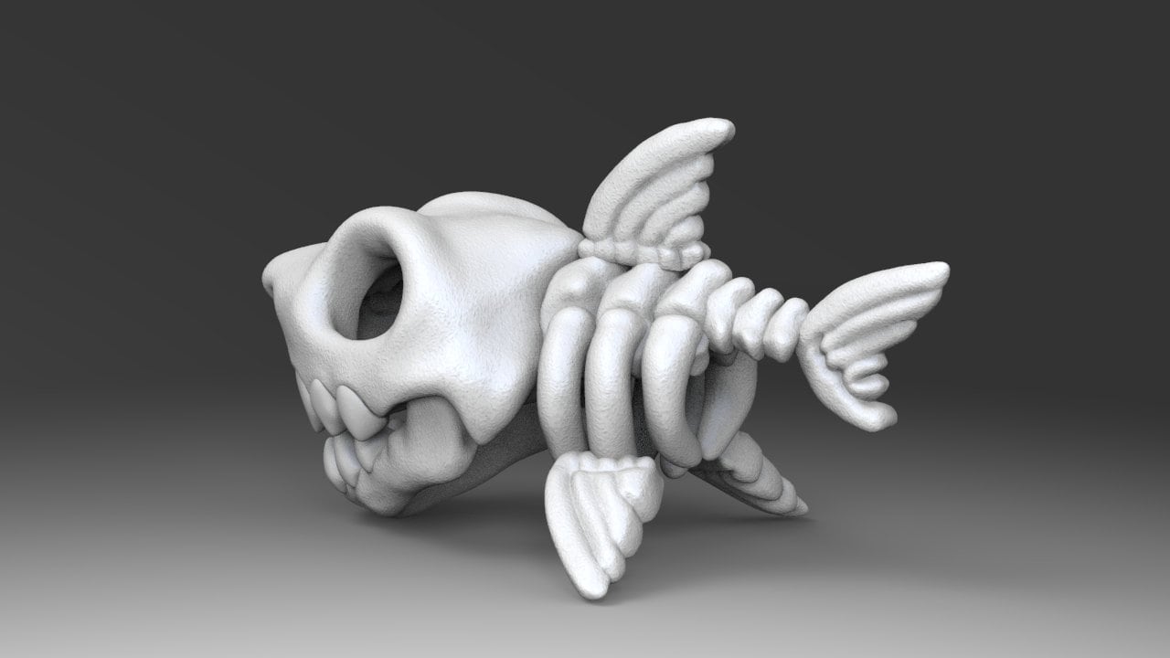 Cute Shark Skeleton 3D Model, STL File (for 3D Print) - Etsy UK