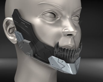 3D Model of Cyborg Mask V2 for 3dprint | Etsy