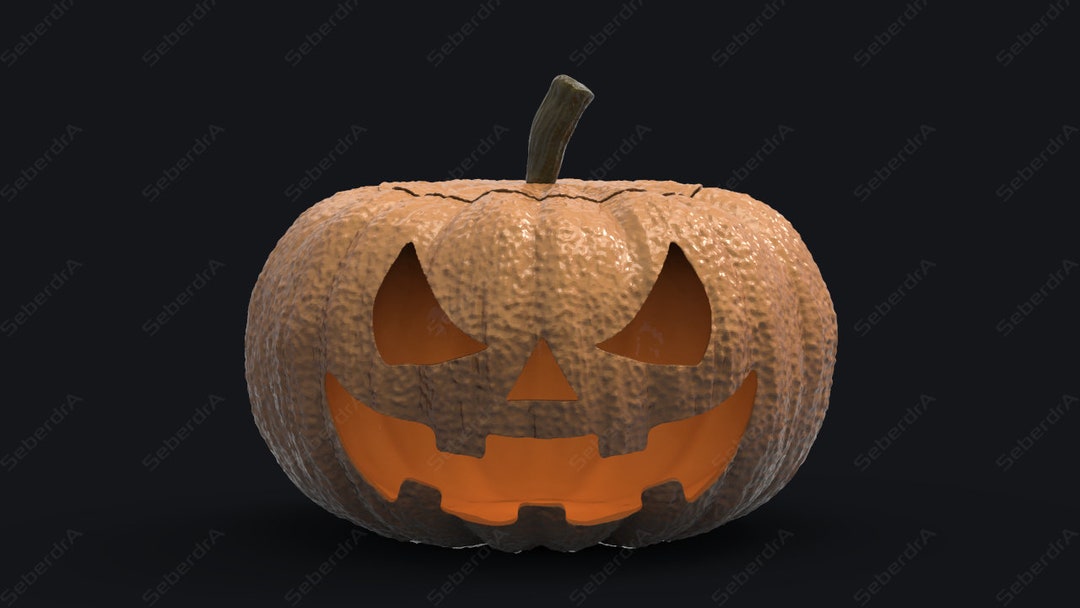 3D Model of Halloween-pumpkin-set STL for 3D Print - Etsy