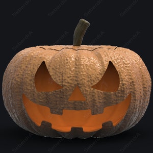 3D Model of Halloween-pumpkin-set STL for 3D Print - Etsy