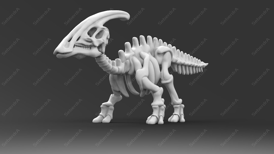 3D Model of Parasaurolophus Skeleton STL for 3D Print - Etsy