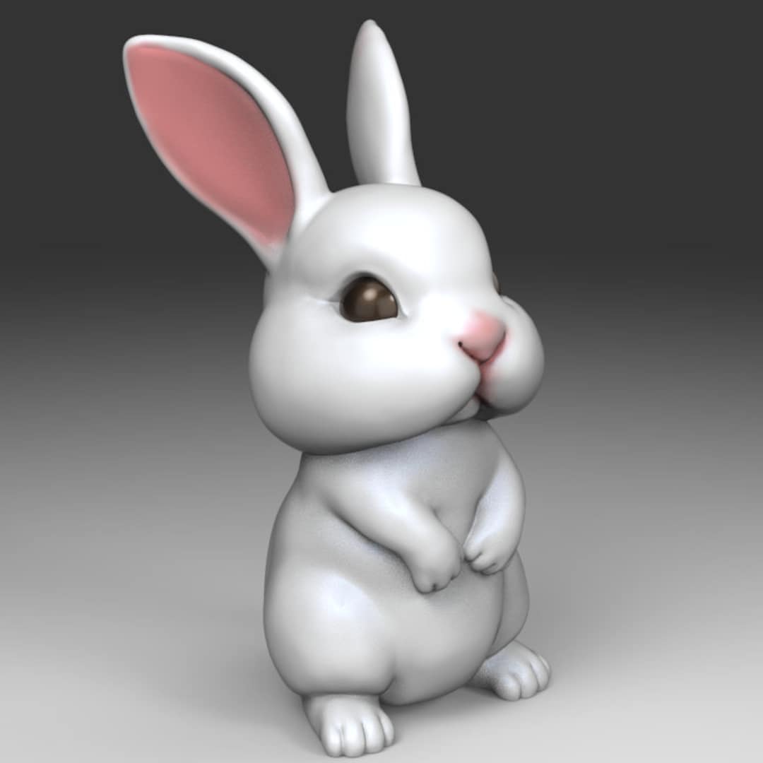 3D Model of Cute Rabbit for 3dprint - Etsy