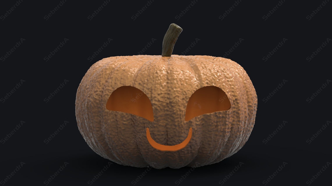 3D Model of Halloween-pumpkin-set STL for 3D Print - Etsy