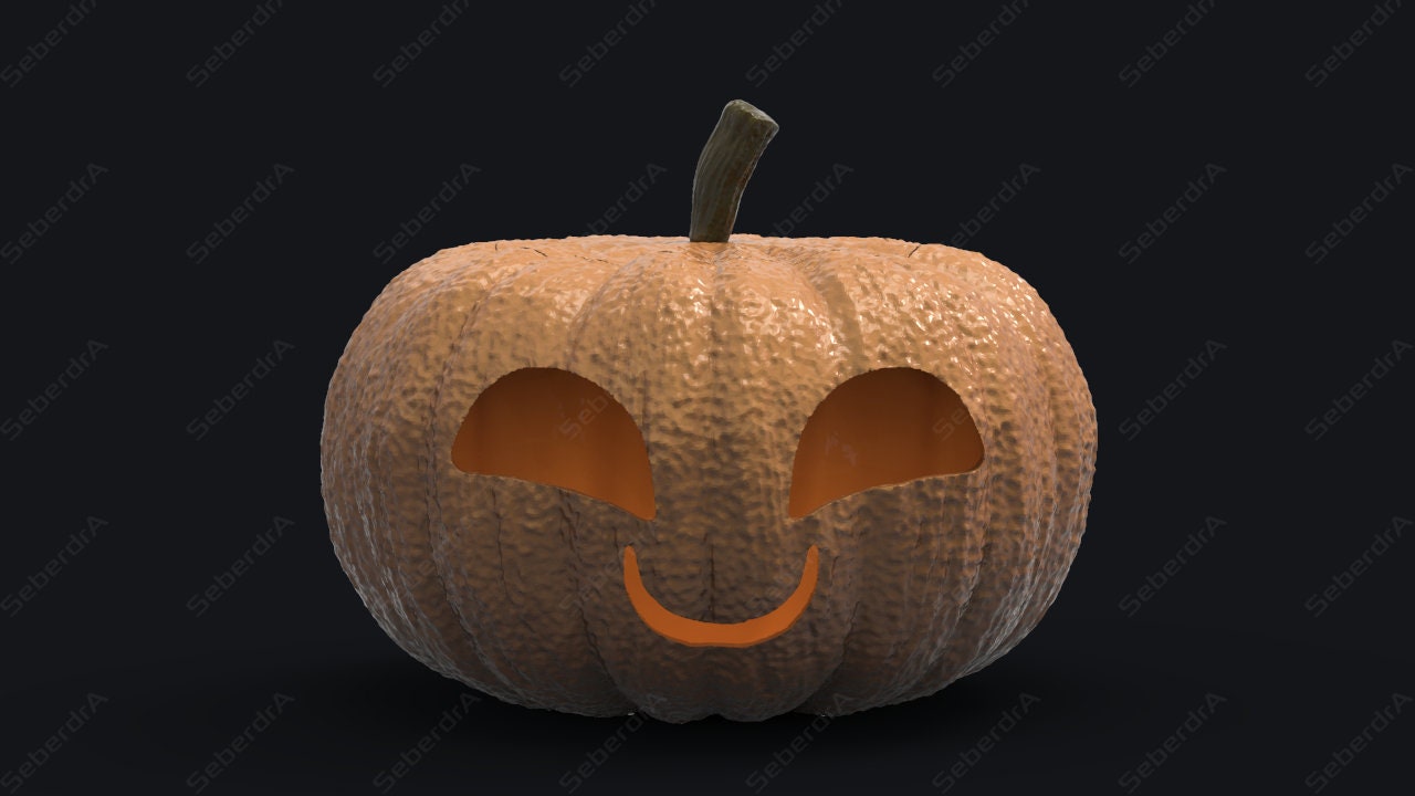 3D Model of Halloween-pumpkin-set STL for 3D Print - Etsy