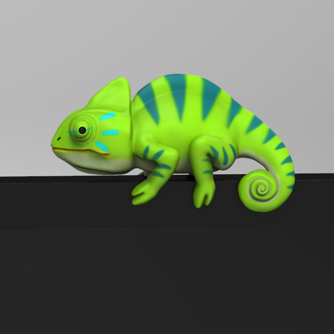 3D Model of Chameleon for 3dprint - Etsy