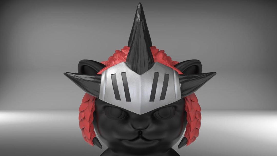 3D Model of Cat Dragon Helmet STL for 3D Print - Etsy