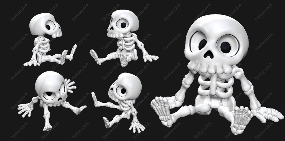 3D Model of Eye Tracking Cute Skeleton STL for 3D Print Model - Etsy