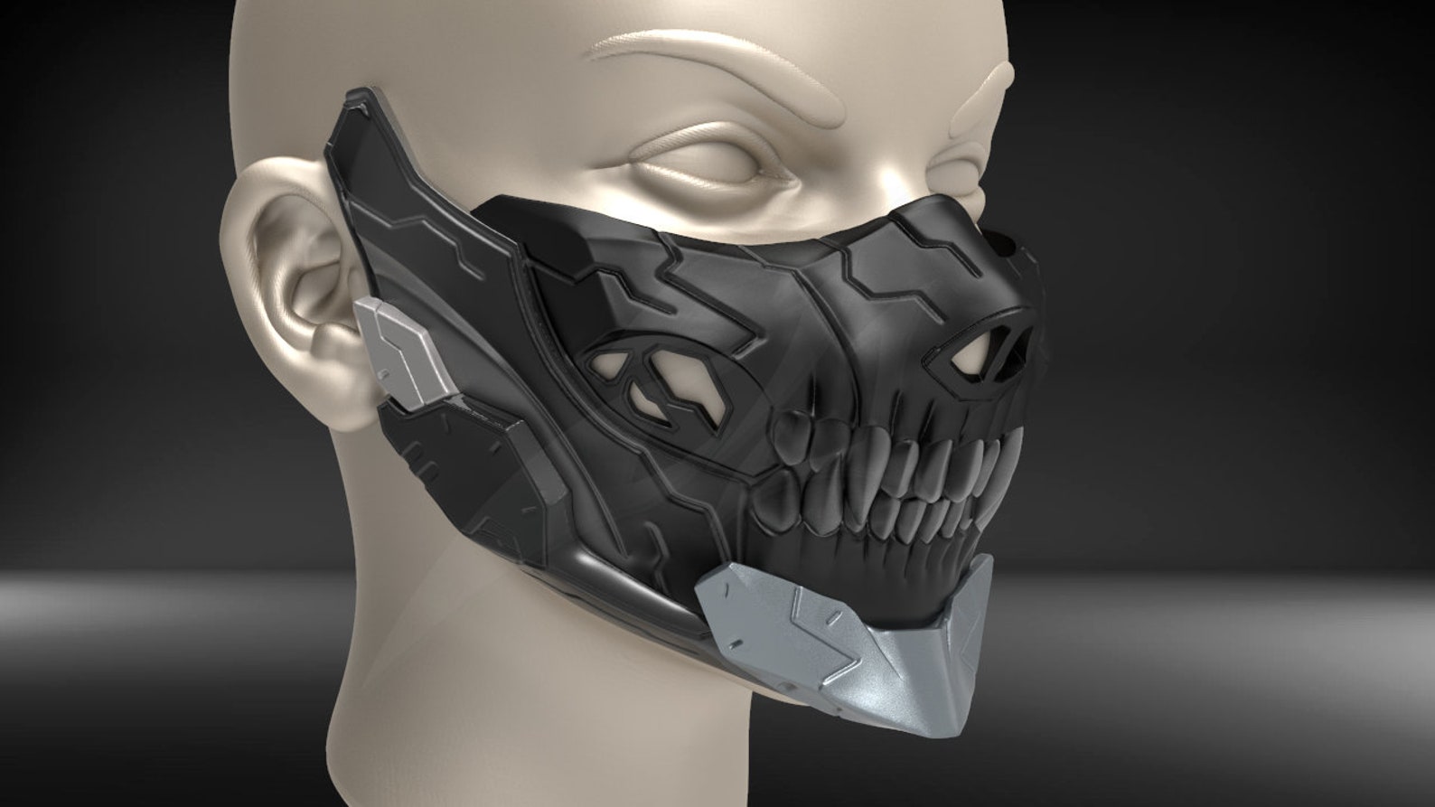 3D Model of Cyborg Mask V3 for 3dprint - Etsy