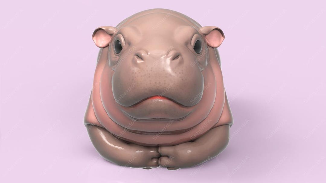 3D Model of Pygmy Hippo Stl and VRML for 3D Print - Etsy