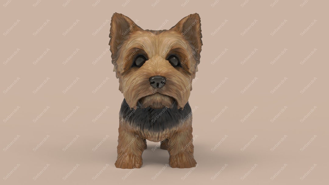 3D Model of Cute Puppy Yorkshire Terrier STL for 3D Print Model - Etsy
