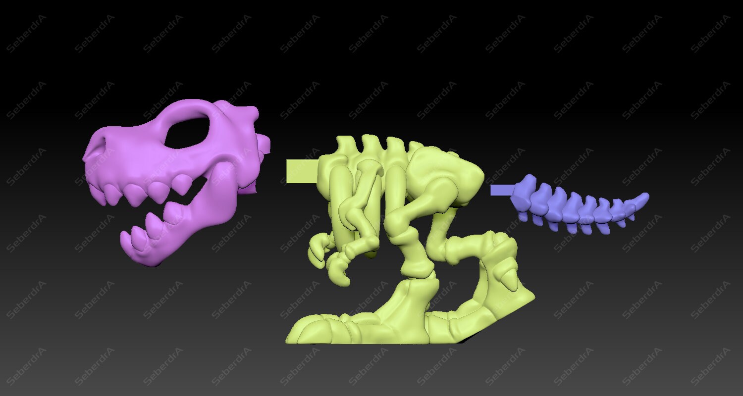 Cute T-REX Fossil 3D Model STL (digital File) - Etsy