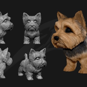 3D Model of Cute Puppy Yorkshire Terrier STL for 3D Print Model - Etsy