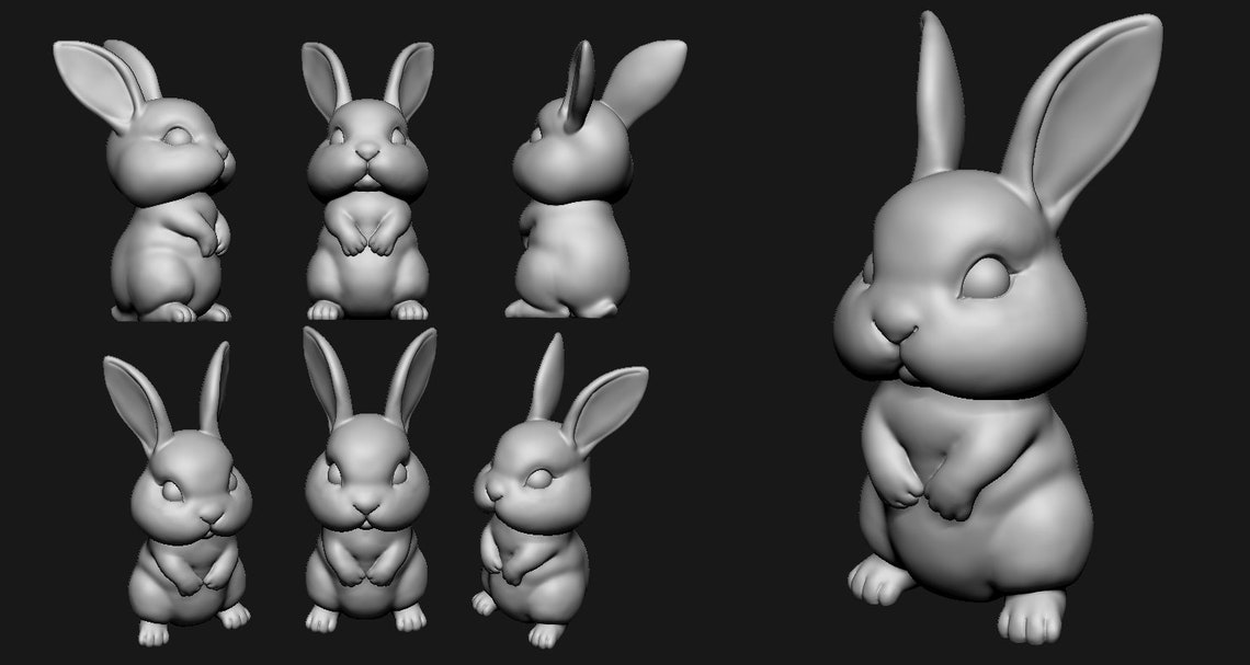 Lindo modelo 3D de conejo, listo para imprimir (archivo STL) - Etsy España
