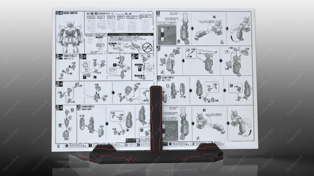 3D Model of Gunpla Manual and Phone Stand STL for 3D Print - Etsy