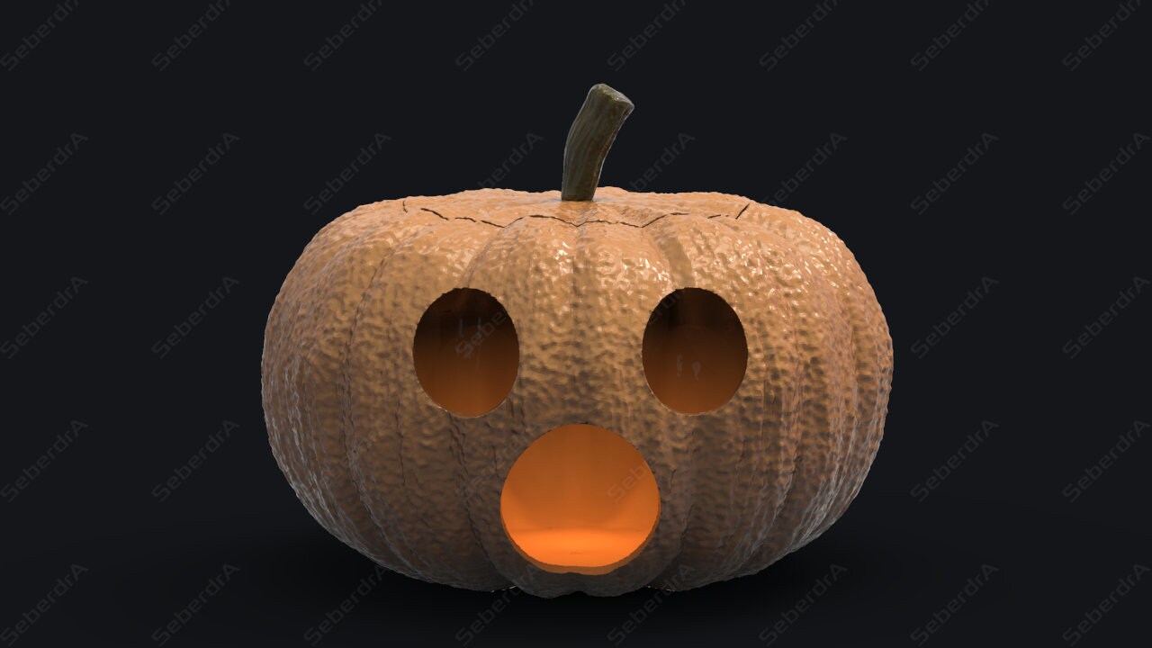 3D Model of Halloween-pumpkin-set STL for 3D Print - Etsy