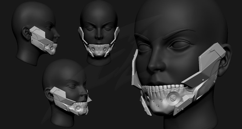 3D Model of Cyborg Jaws V4 - Etsy