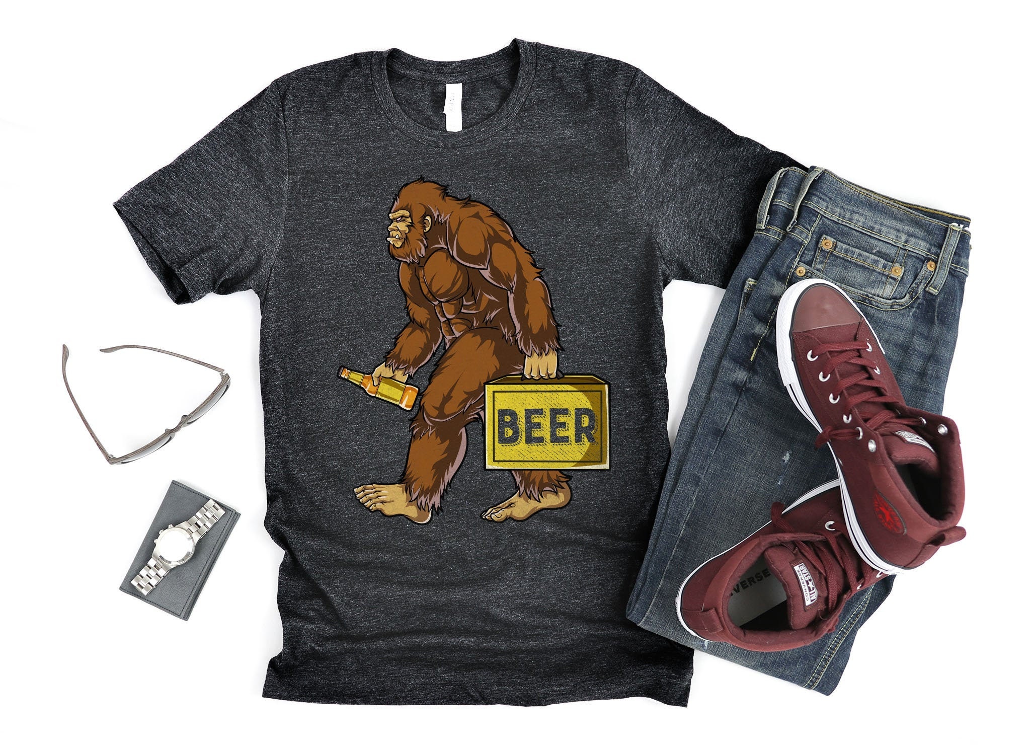 Bigfoot Beer Shirt / Bigfoots Gift / Yeti Sasquatch Gifts / | Etsy