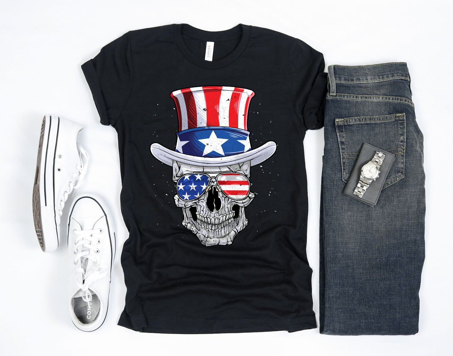 Skull Uncle Sam 4th of July Shirt / Fourth of July Gift / July - Etsy