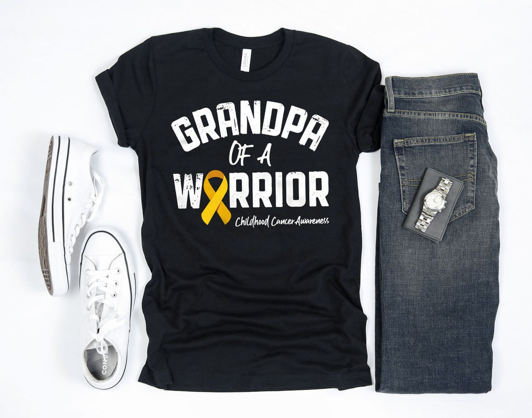Grandpa of a Warrior Cancer Awareness Shirt / Cancer Shirt / Childhood ...
