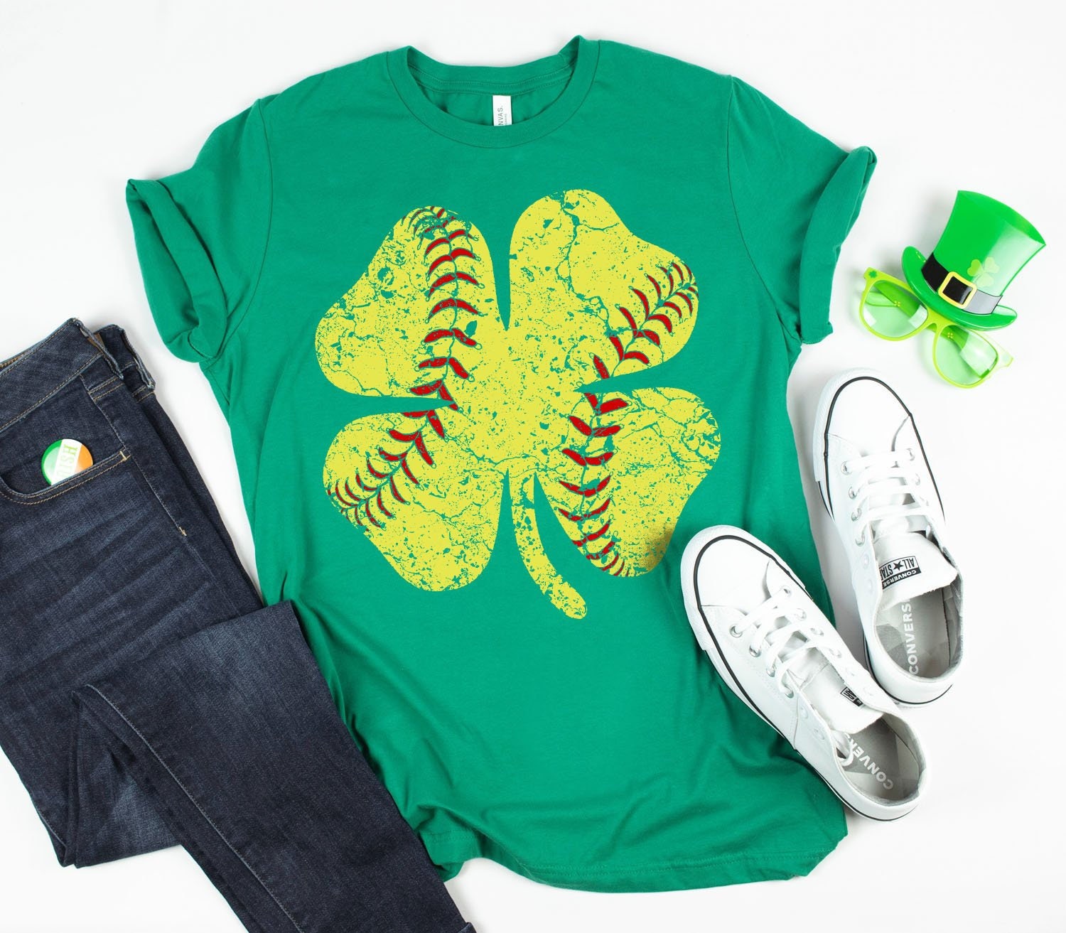 Softball Shamrock / Softball Shirt / St Patricks Day / St Patricks Day ...