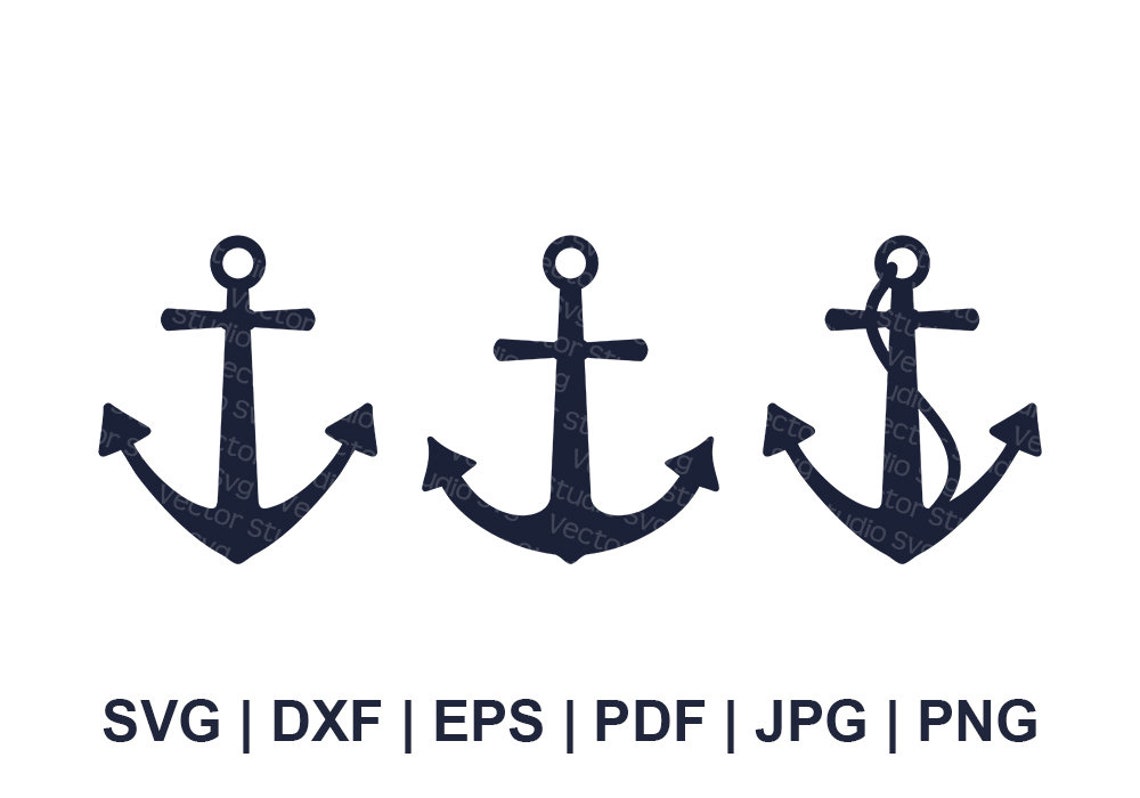Anchor Svg Bundle, Anchor Cut Files, Vector Anchors, Sailing Svg ...