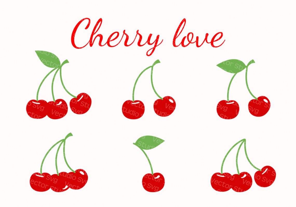 Cherry SVG Bundle, Cherry Clipart, Cherries Cut Files Cuttable Cherry ...