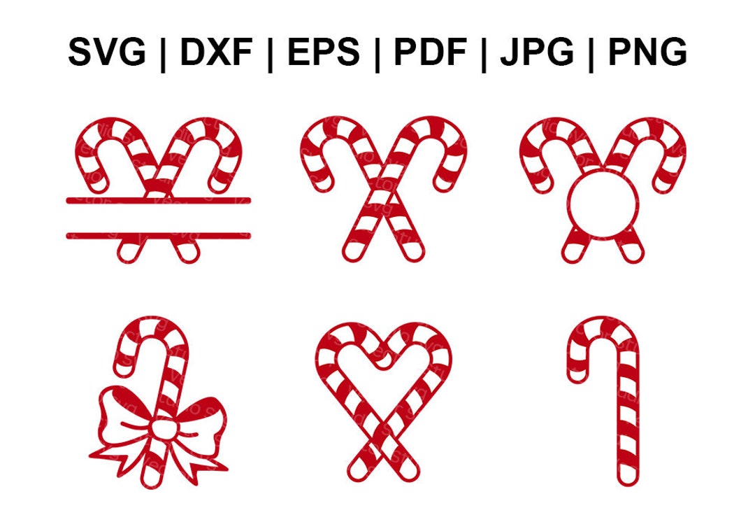 Christmas Candy Cane Svg Bundle, Split Monogram, Circle Monogram ...