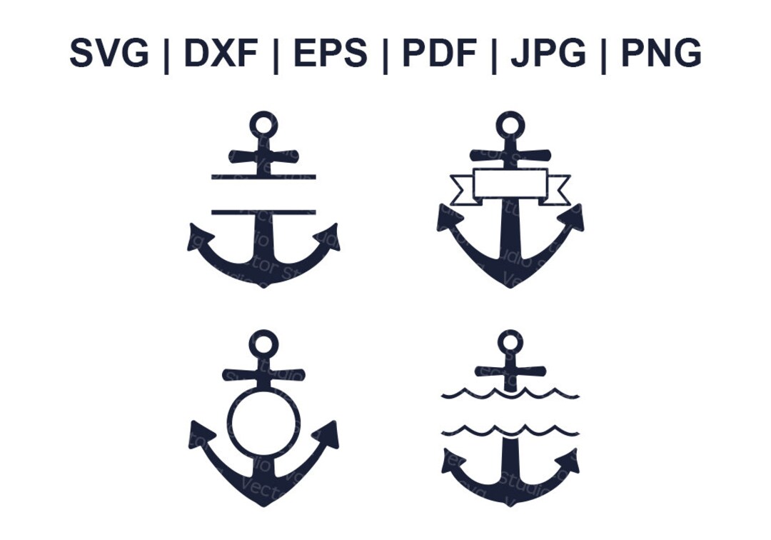 Anchor Monogram Svg Bundle, Anchor Name Frame Svg Dxf Eps Pdf Jpg Png ...
