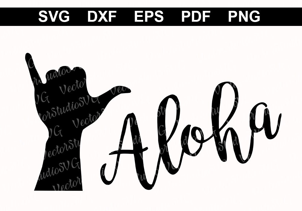 Aloha SVG Shaka Sign Svg Hawaiian Hand Sign Silhouette Surfer - Etsy Canada