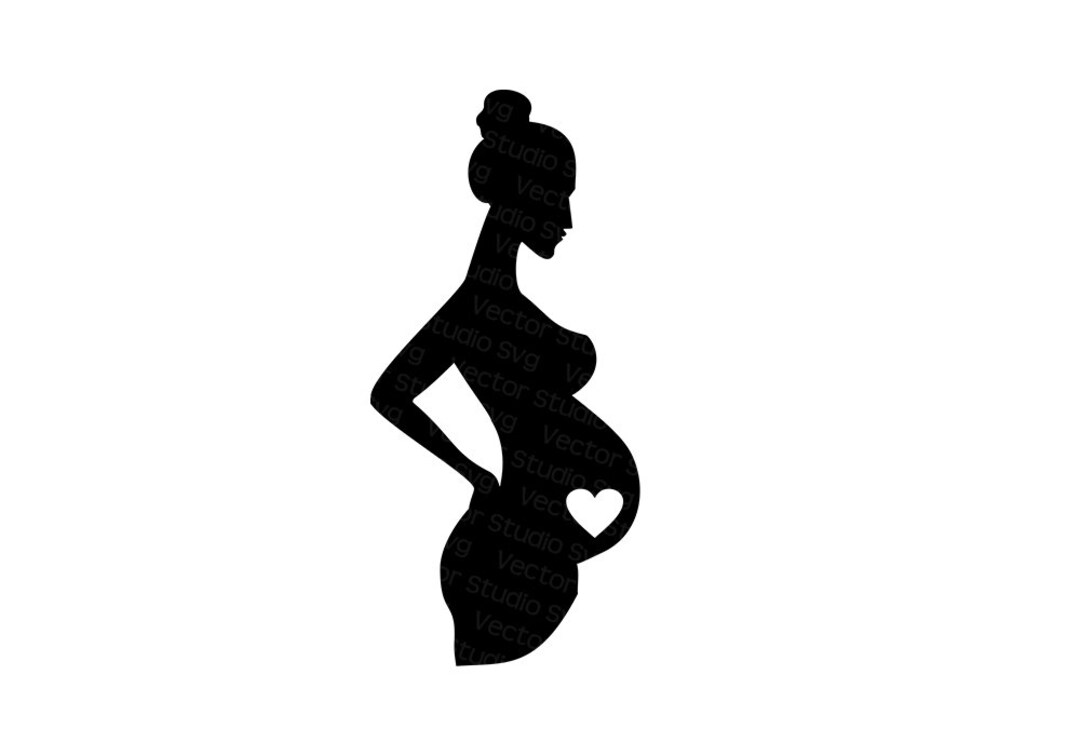 Pregnant Woman Silhouette SVG | Maternity Cut File | Mom to Be Clipart ...