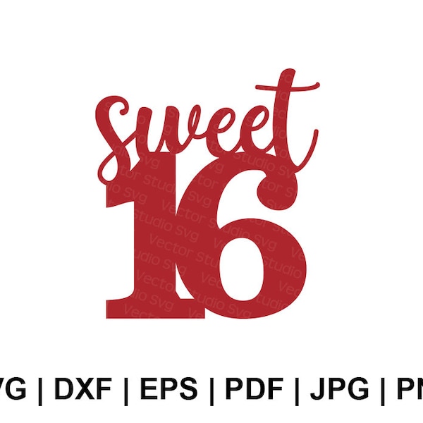 Sweet 16 Svg - Etsy