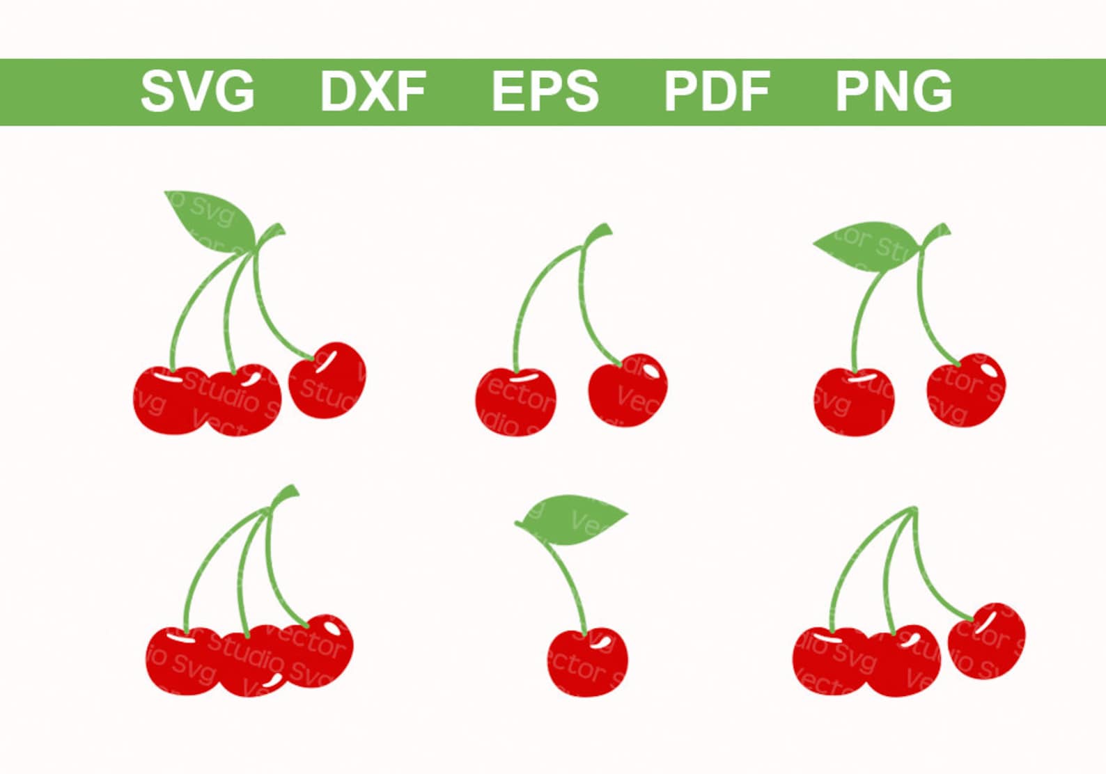 Cherry SVG Bundle, Cherry Clipart, Cherries Cut Files Cuttable Cherry ...